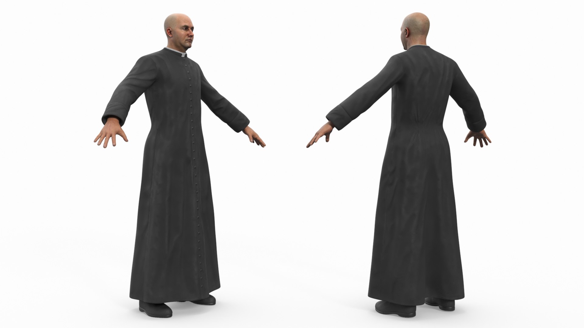 3D Catholic Priest A-Pose - TurboSquid 2320890