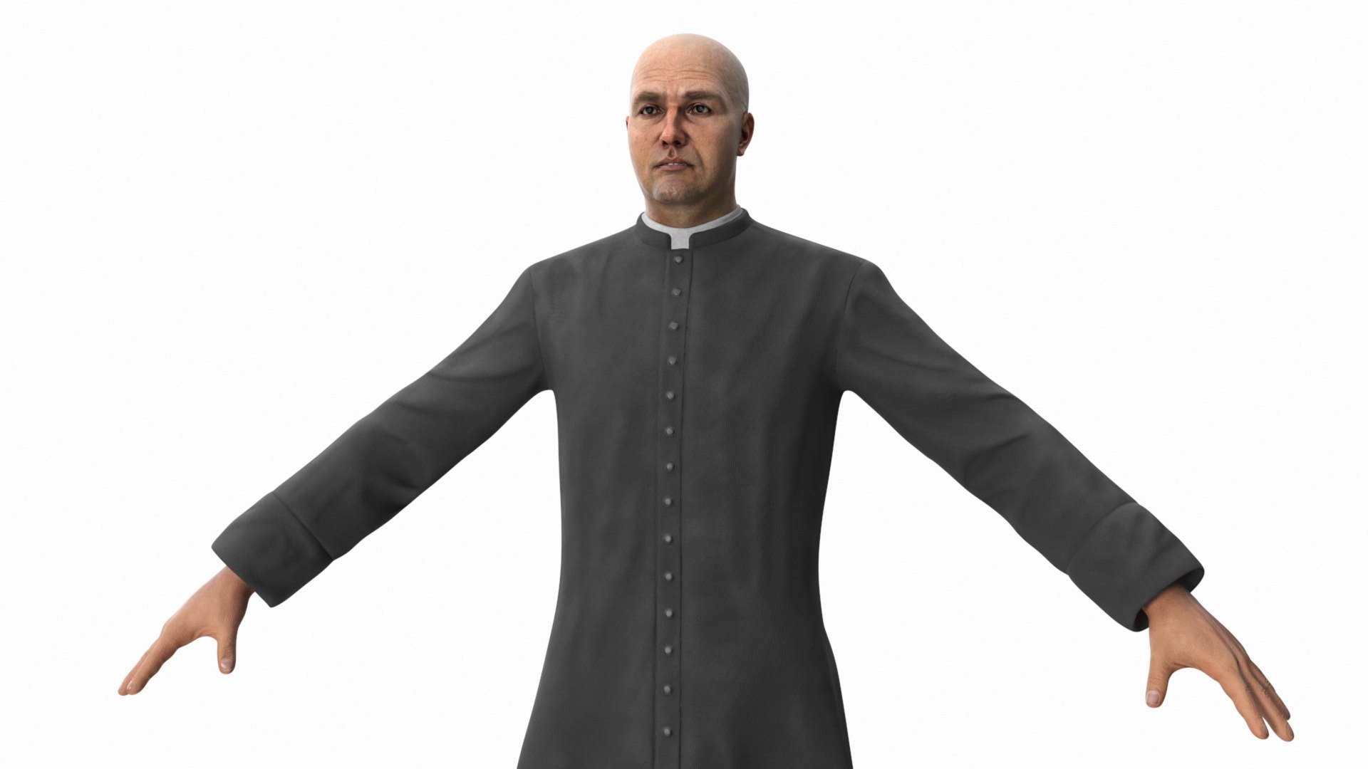 3D Catholic Priest A-Pose - TurboSquid 2320890