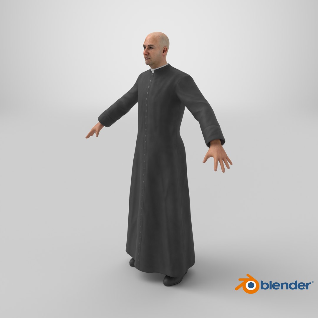 3D Catholic Priest A-Pose - TurboSquid 2320890