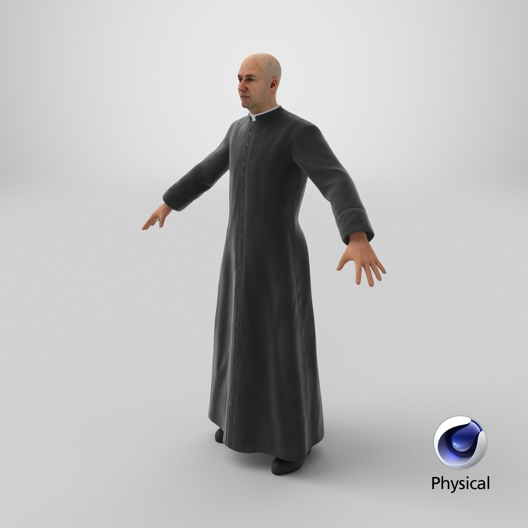 3D Catholic Priest A-Pose - TurboSquid 2320890