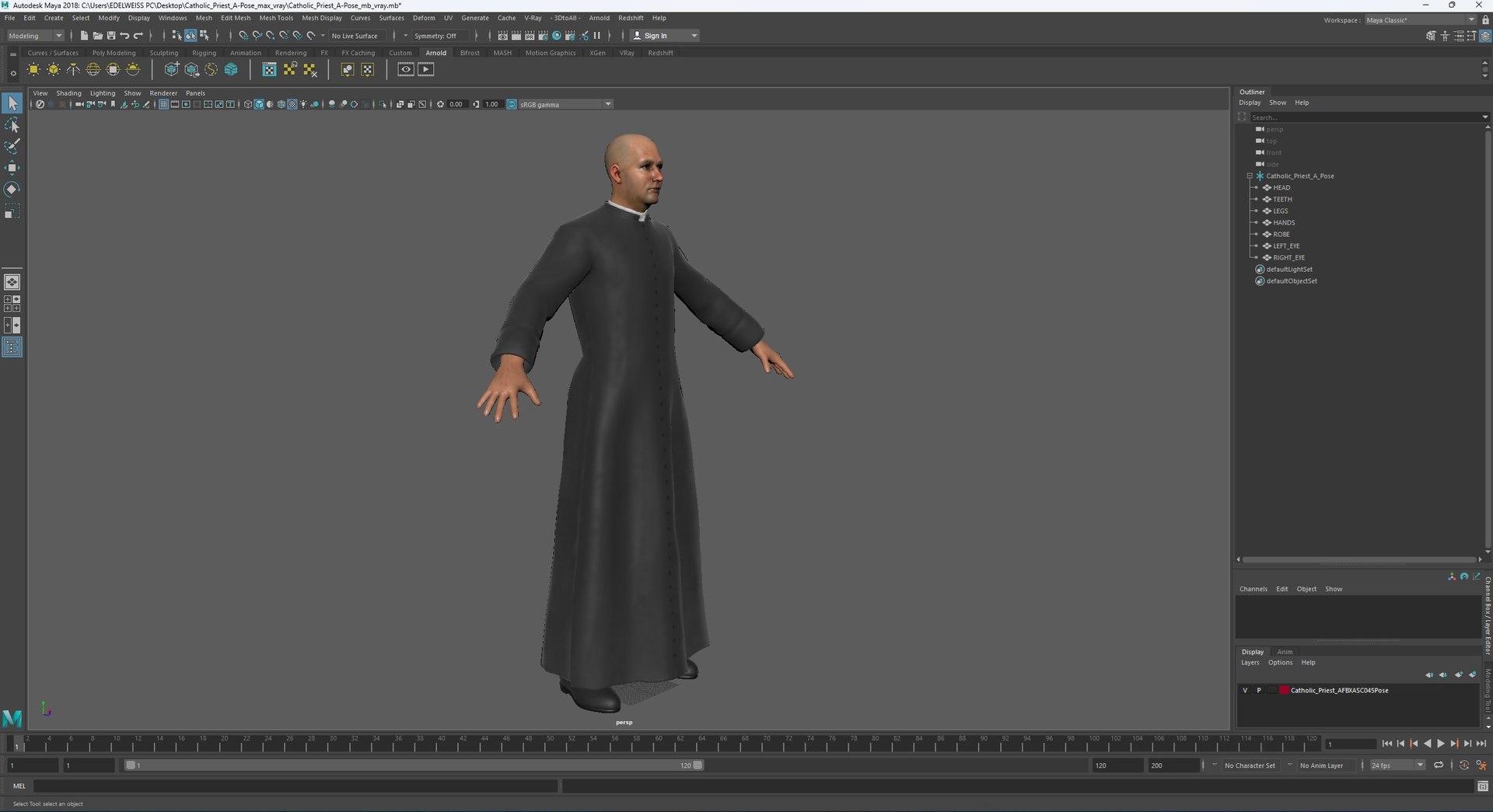 3D Catholic Priest A-Pose - TurboSquid 2320890
