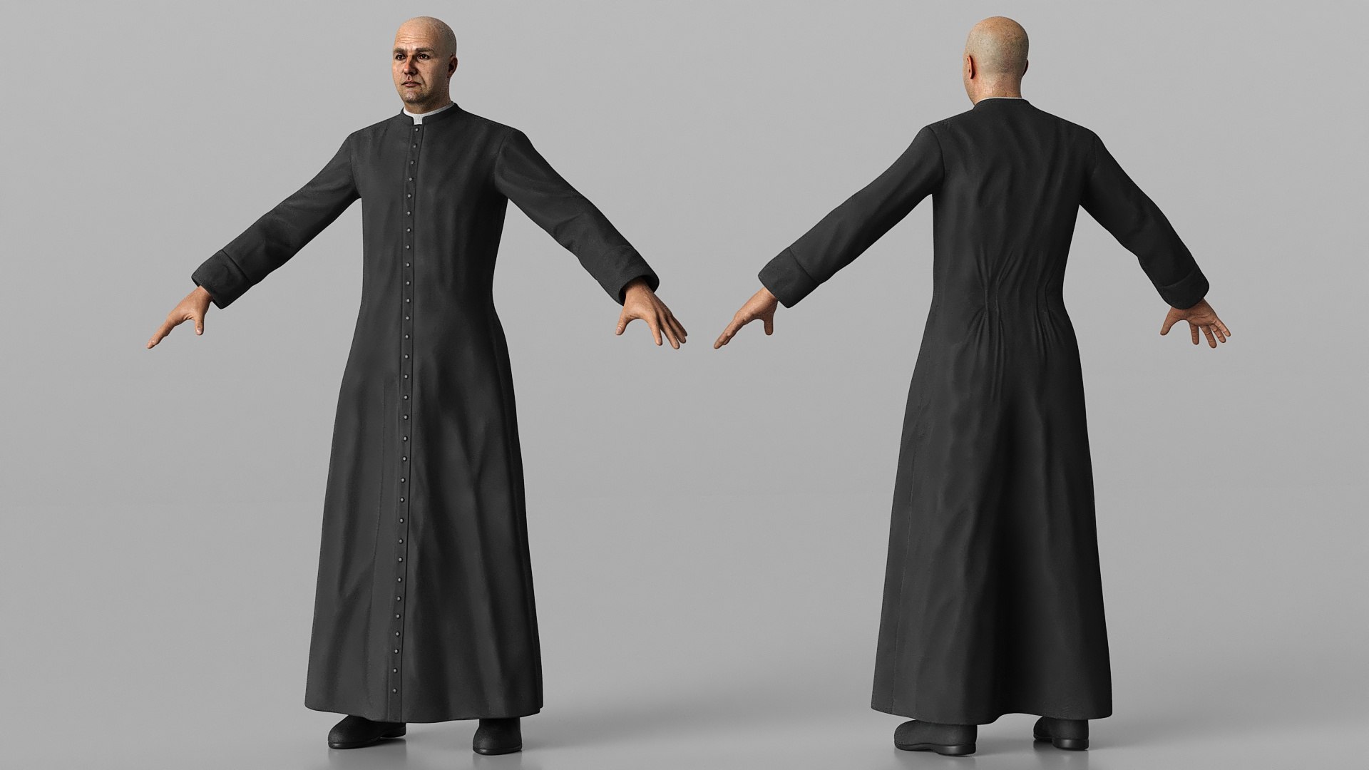 3D Catholic Priest A-Pose - TurboSquid 2320890