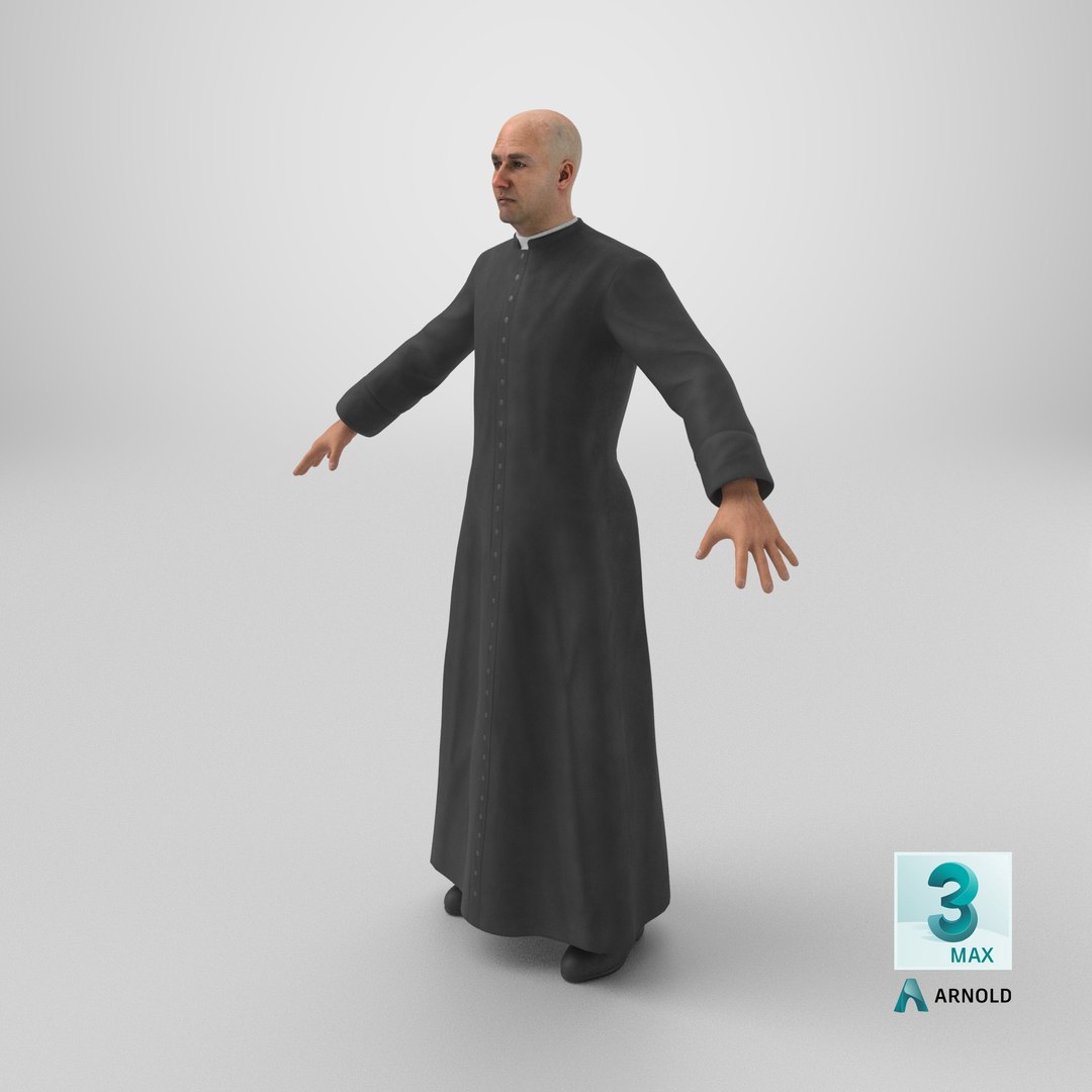 3D Catholic Priest A-Pose - TurboSquid 2320890