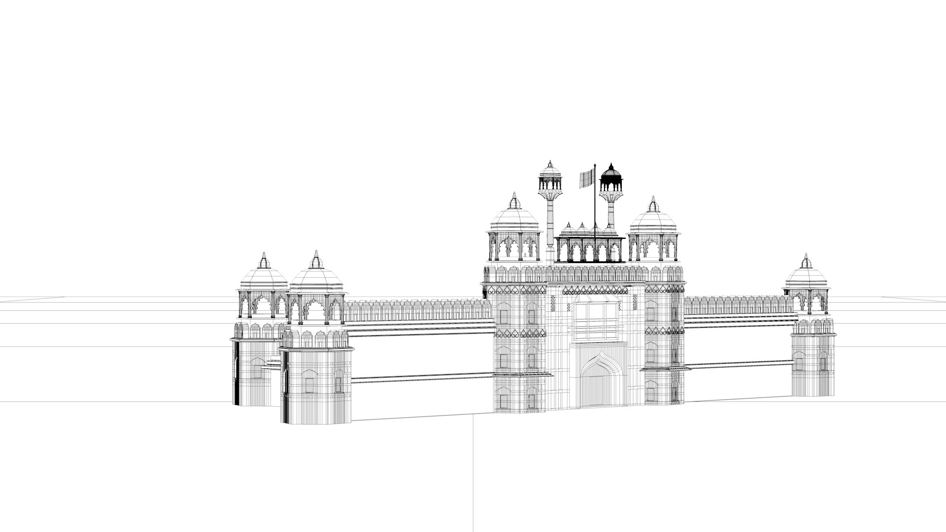 3D Red Fort Of Delhi India - TurboSquid 2417110