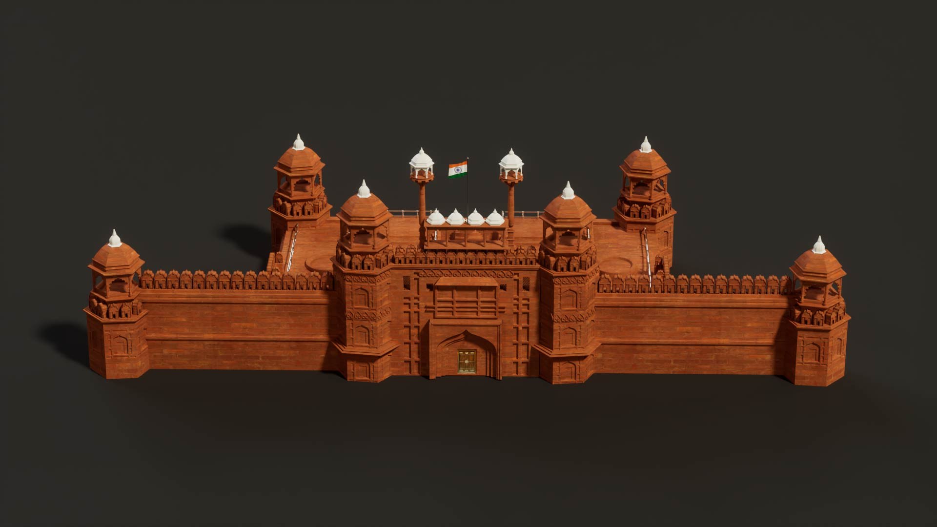 3D Red Fort Of Delhi India - TurboSquid 2417110