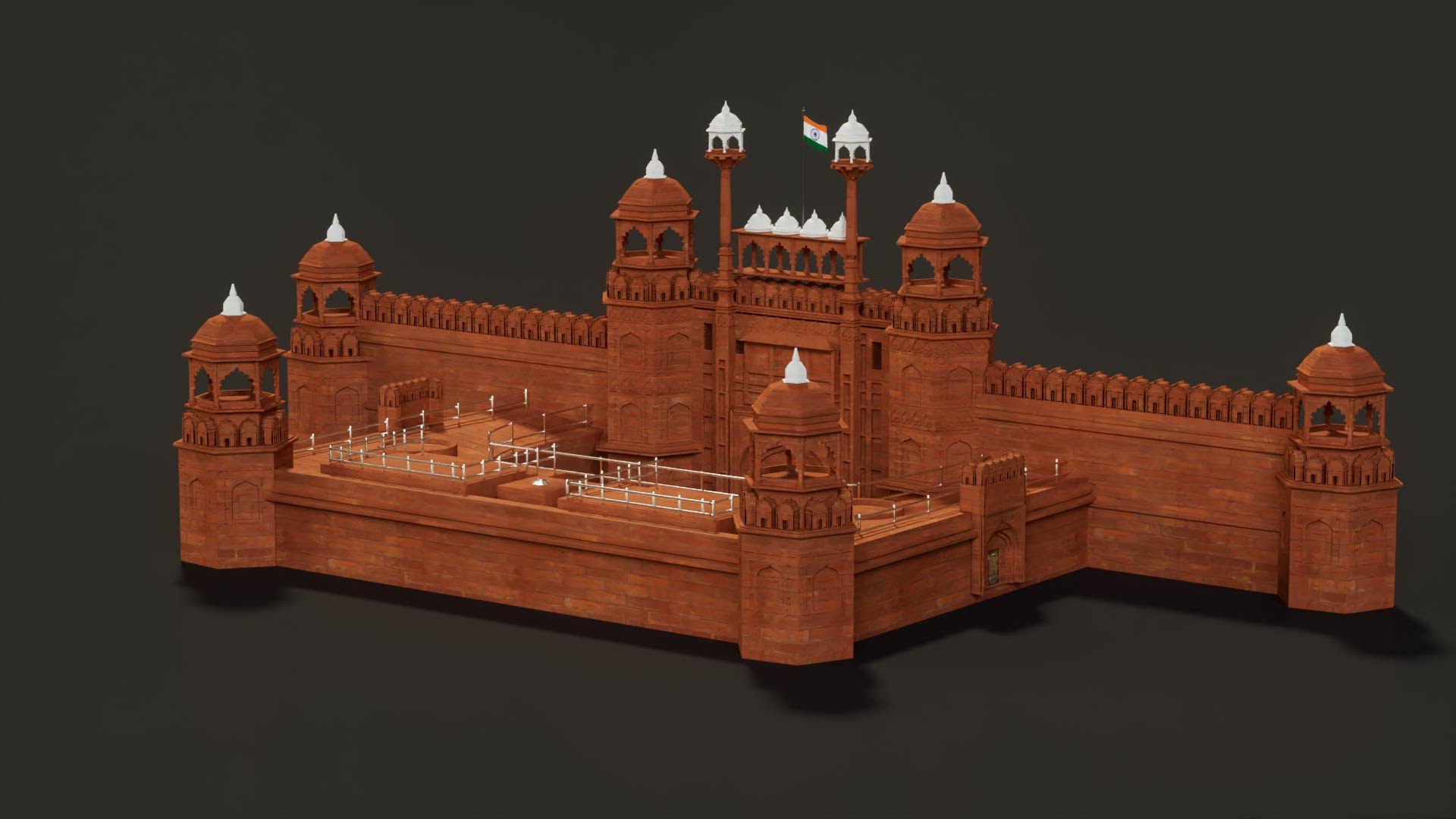 3D Red Fort Of Delhi India - TurboSquid 2417110