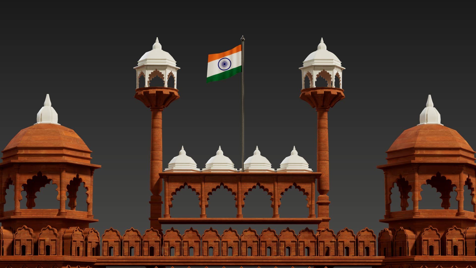 3D Red Fort Of Delhi India - TurboSquid 2417110