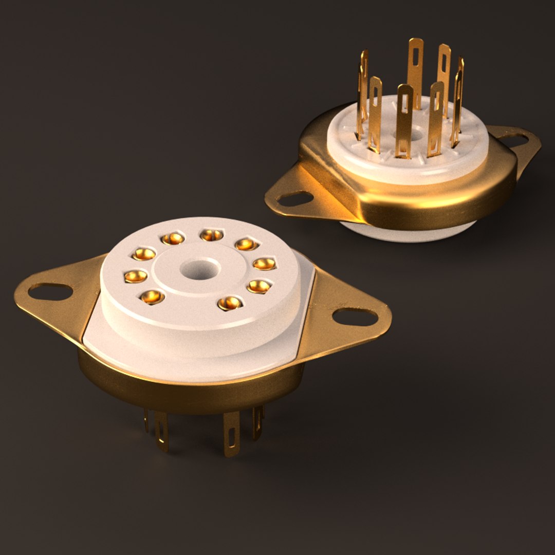 9 Pin Tube Socket 3ds