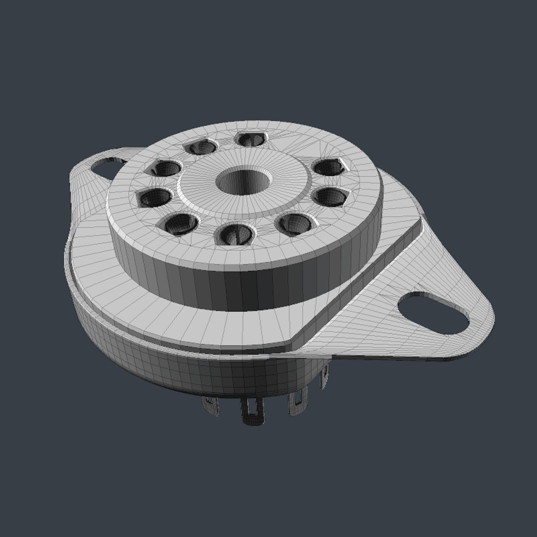 9 Pin Tube Socket 3ds