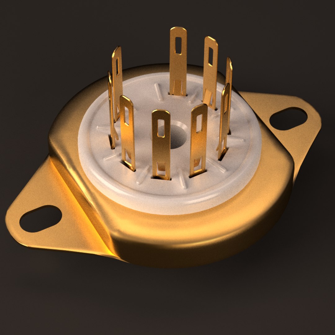 9 Pin Tube Socket 3ds