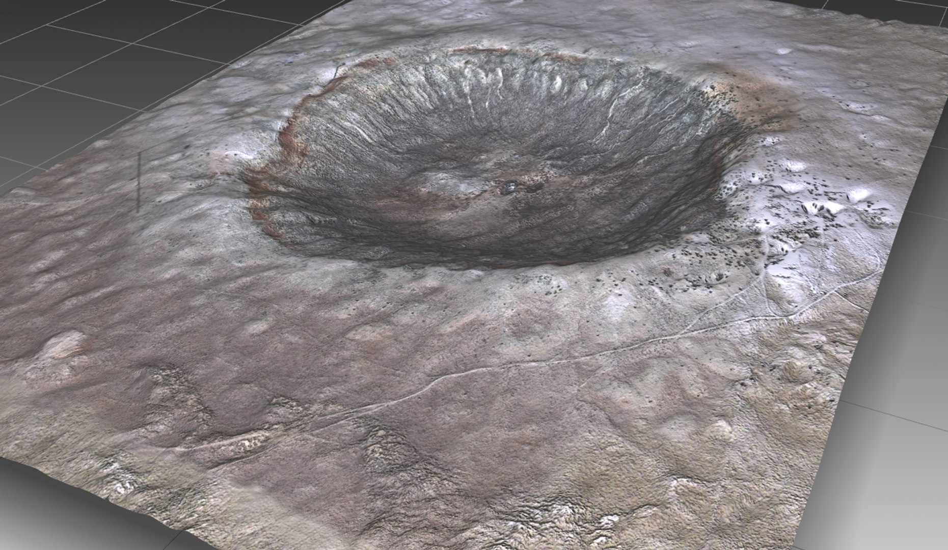 Crater Meteor Terrain 3d Model