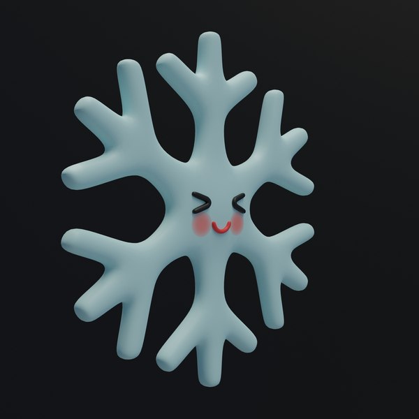 Snowflake Mint Funny Laughing Face With Eyes And Pink Cheeks And Lips ...