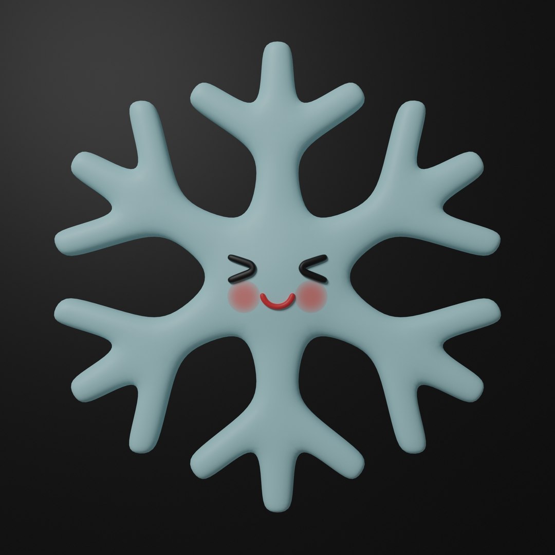 Snowflake Mint Funny Laughing Face With Eyes And Pink Cheeks And Lips ...