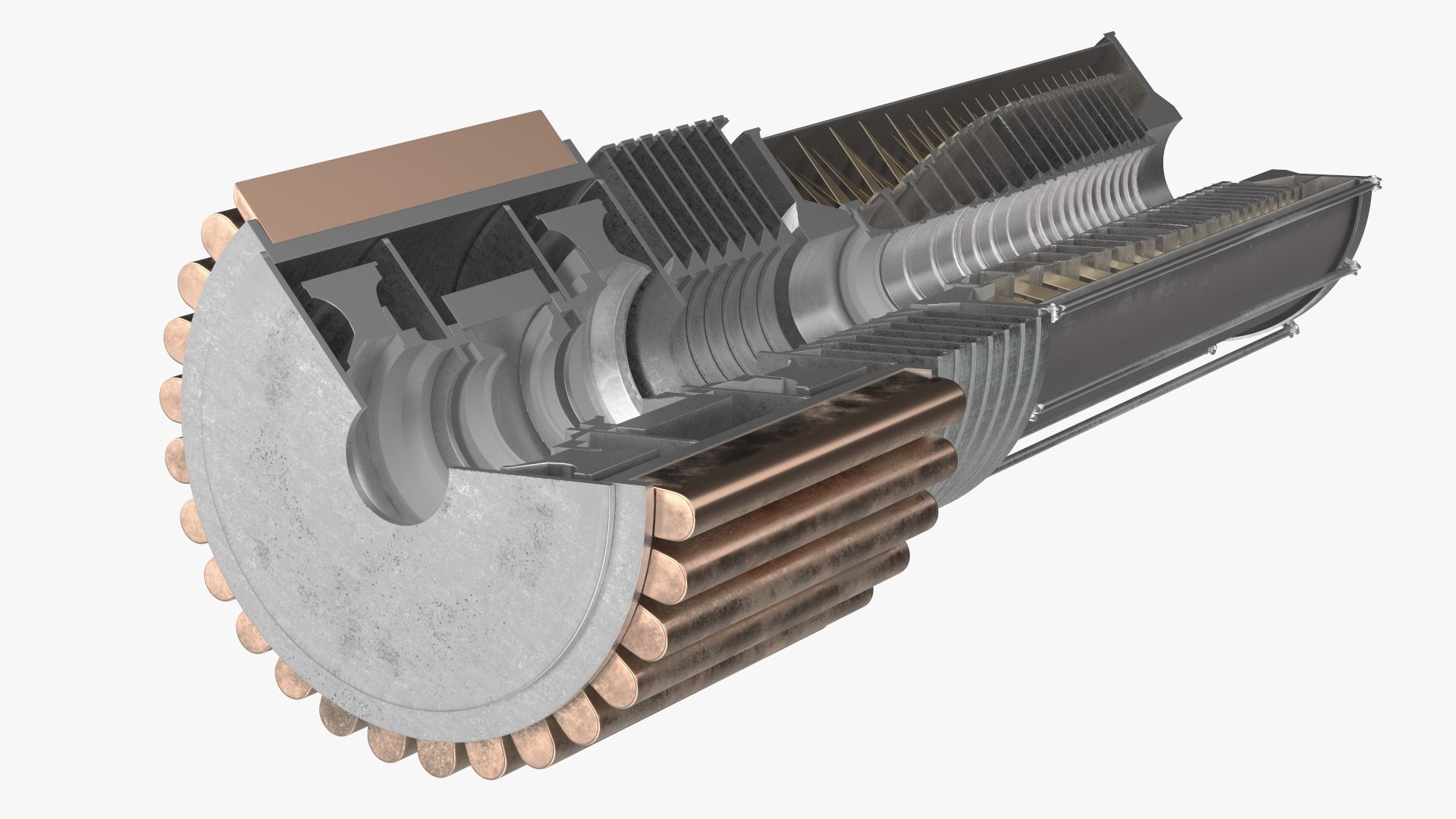 Inside Rotor Jet Engine Turbine In Cutaway 3D - TurboSquid 2381227