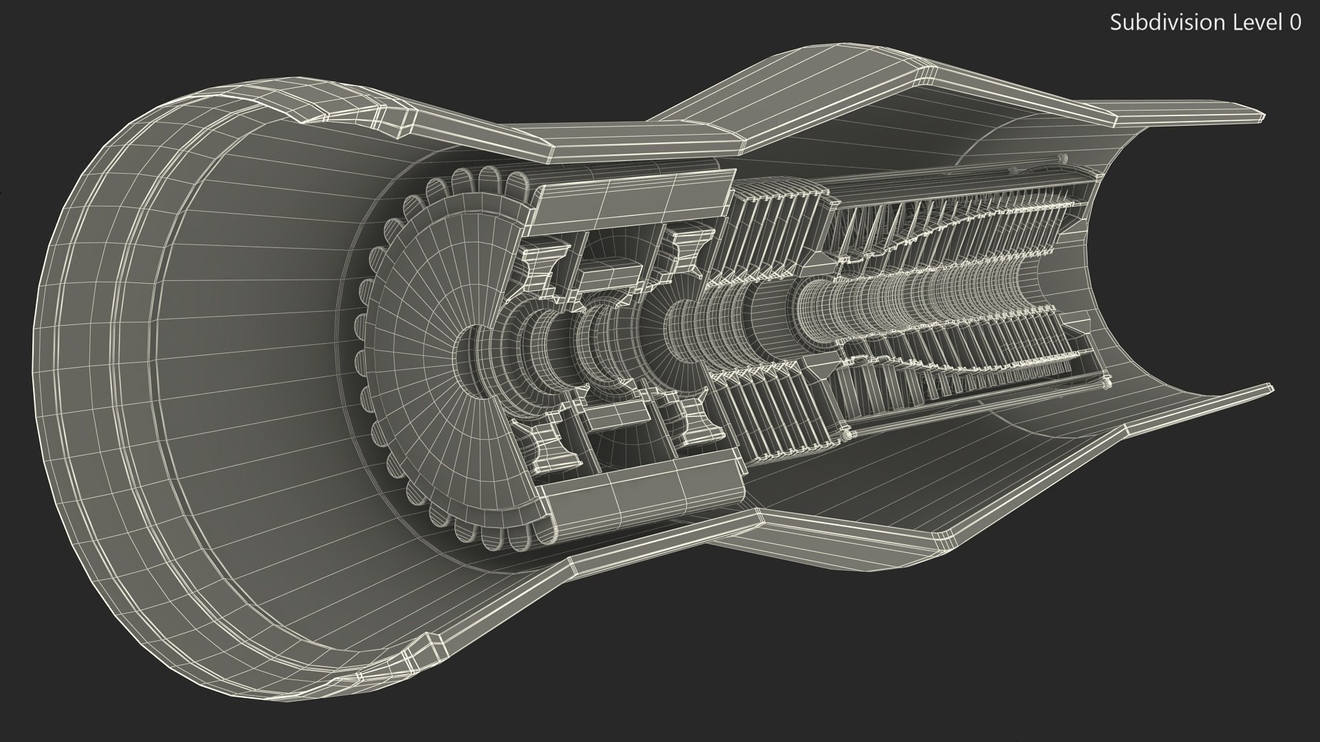 Inside Rotor Jet Engine Turbine In Cutaway 3D - TurboSquid 2381227