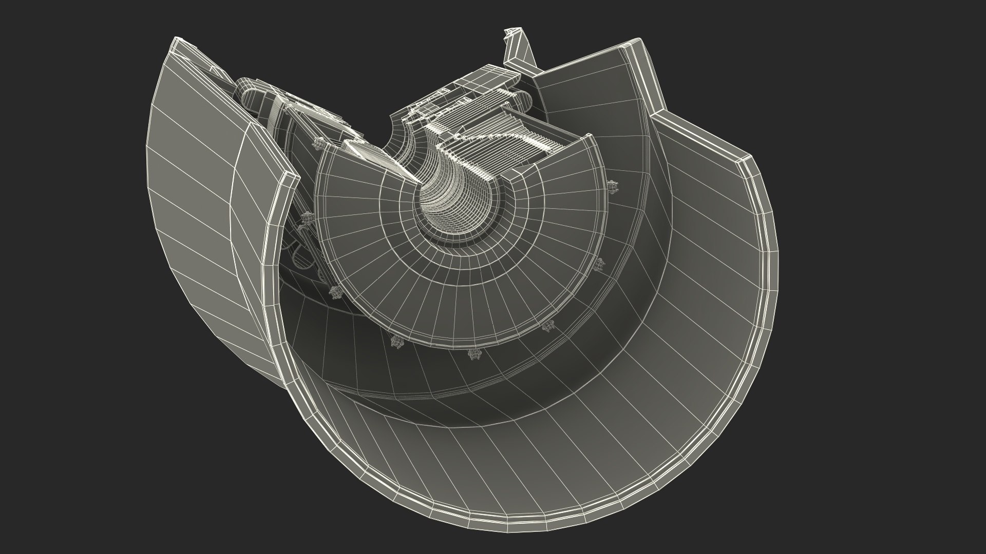Inside Rotor Jet Engine Turbine In Cutaway 3D - TurboSquid 2381227