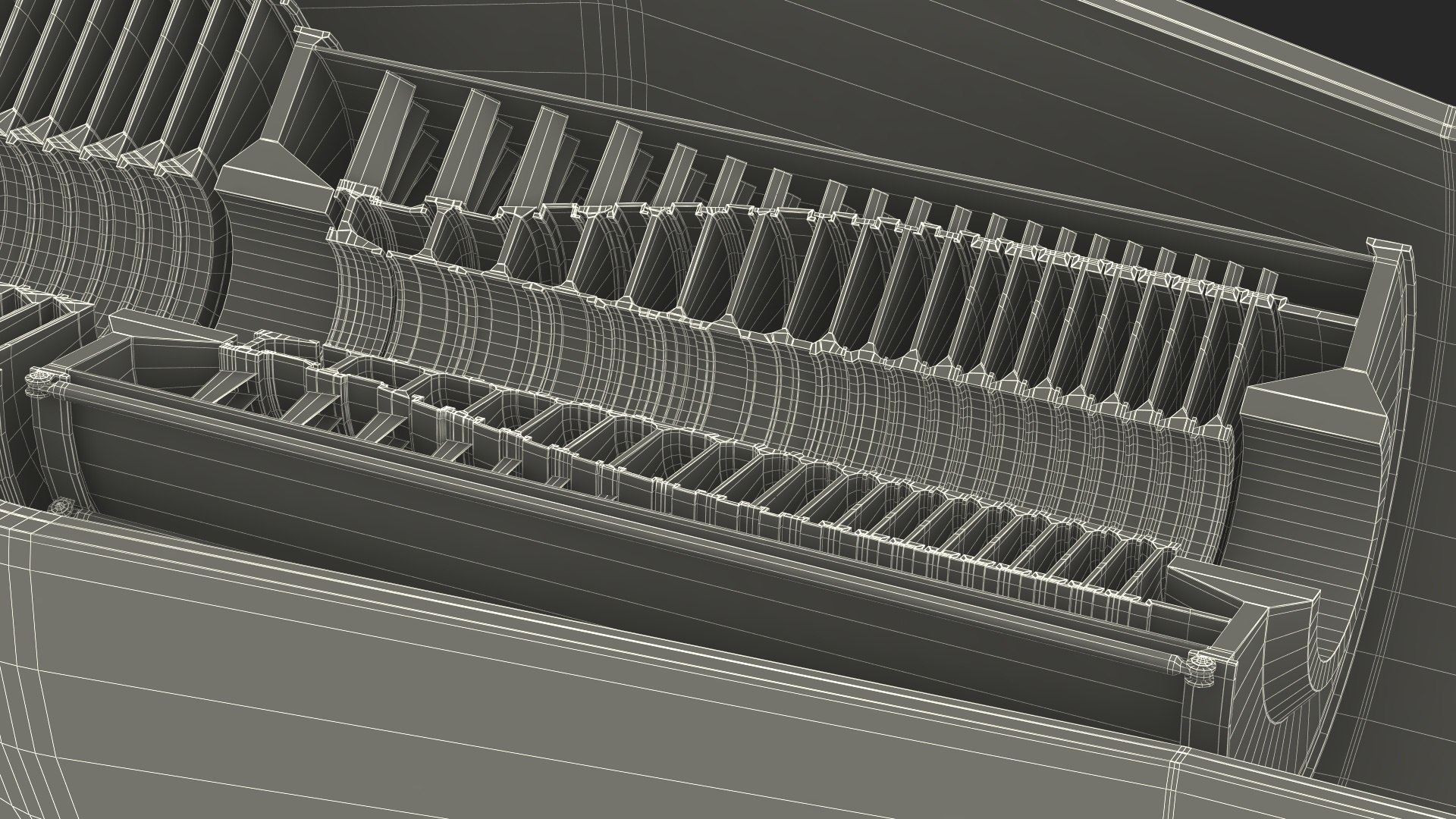 Inside Rotor Jet Engine Turbine In Cutaway 3D - TurboSquid 2381227