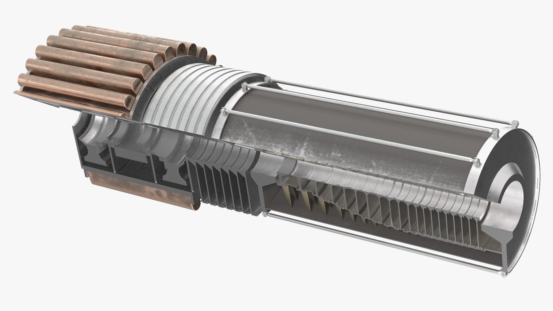 Inside Rotor Jet Engine Turbine In Cutaway 3D - TurboSquid 2381227