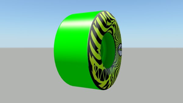 3d model of spitfire green wheels