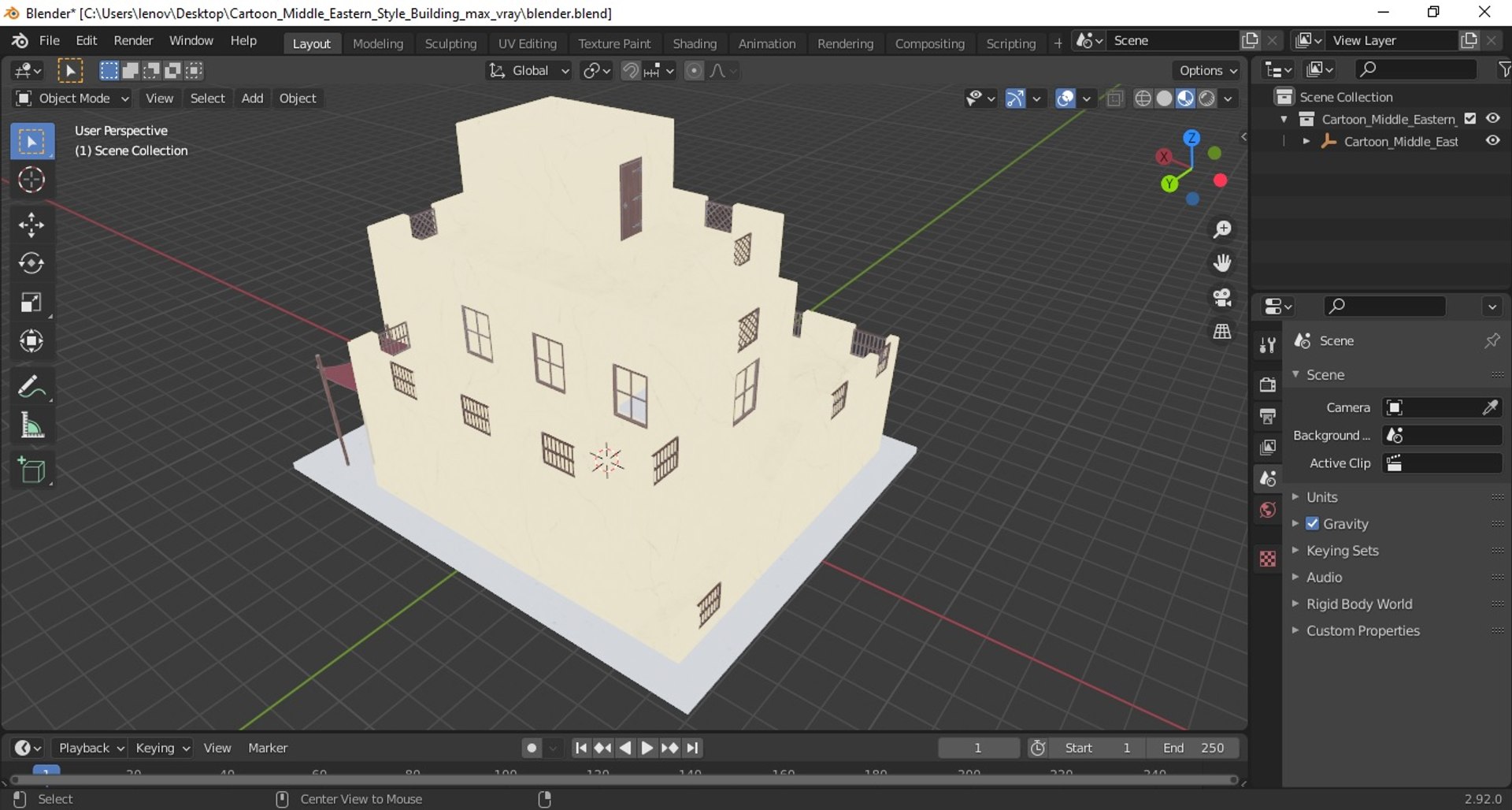 Cartoon Middle Eastern Style Building Model - TurboSquid 2277666