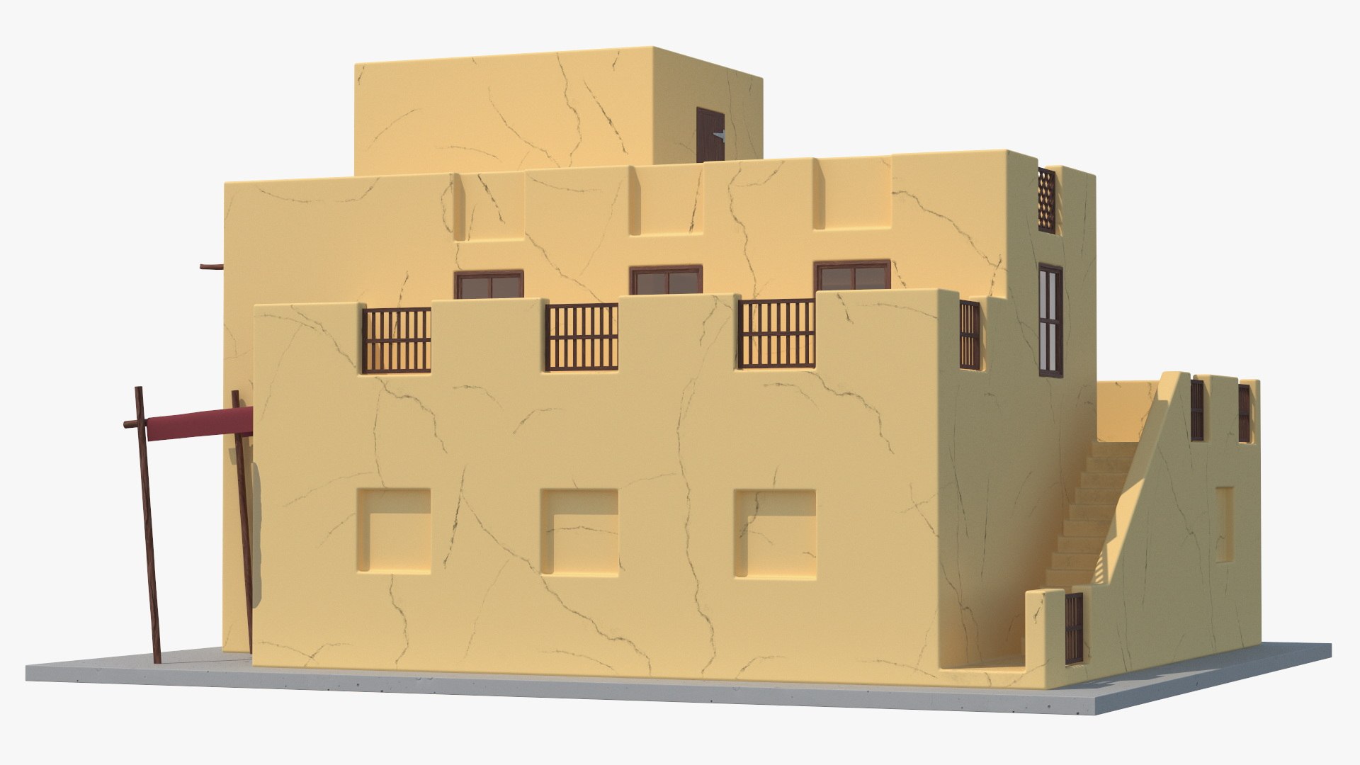 Cartoon Middle Eastern Style Building Model - TurboSquid 2277666