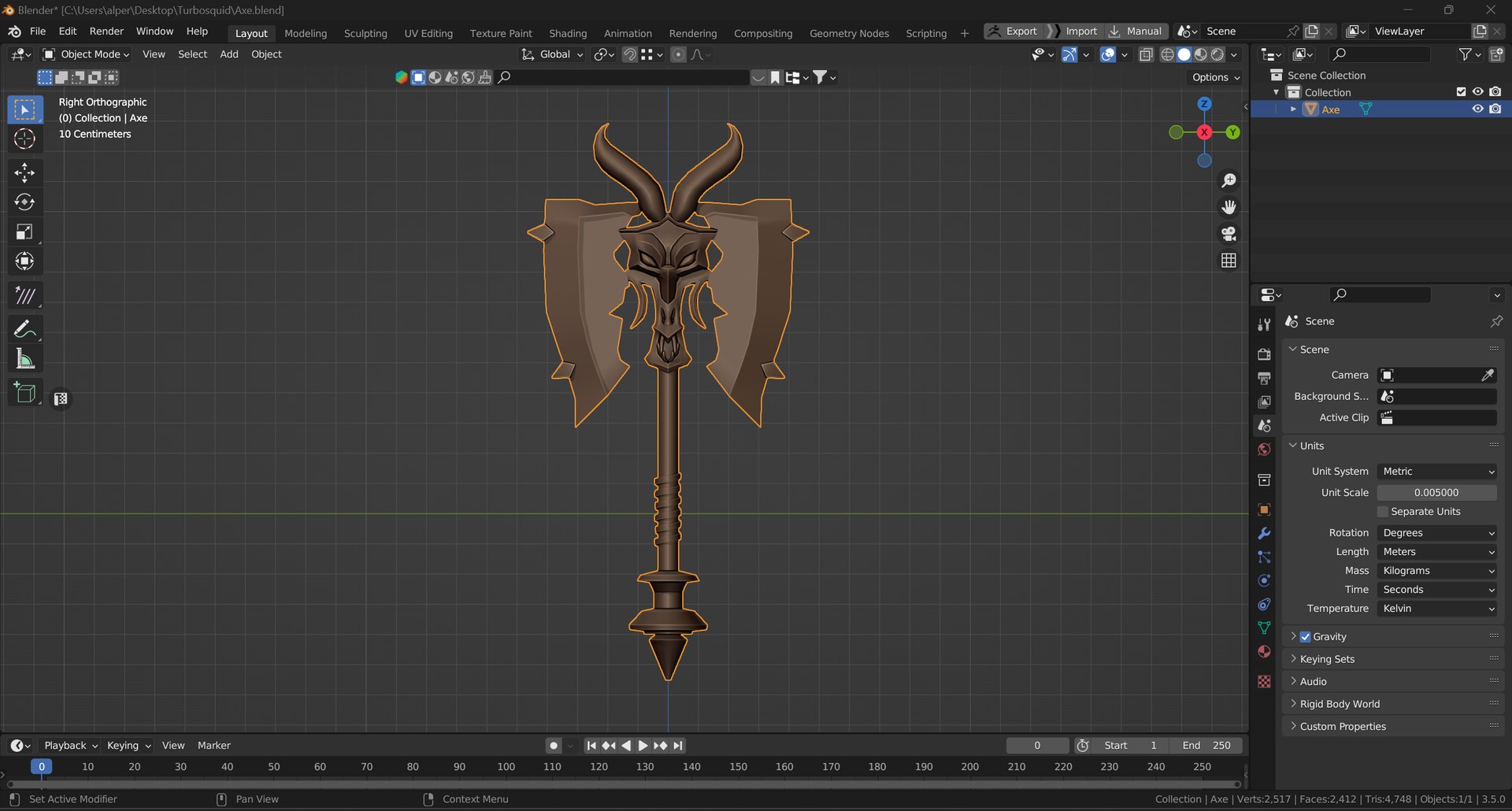 Battle Axe Model - TurboSquid 2159565