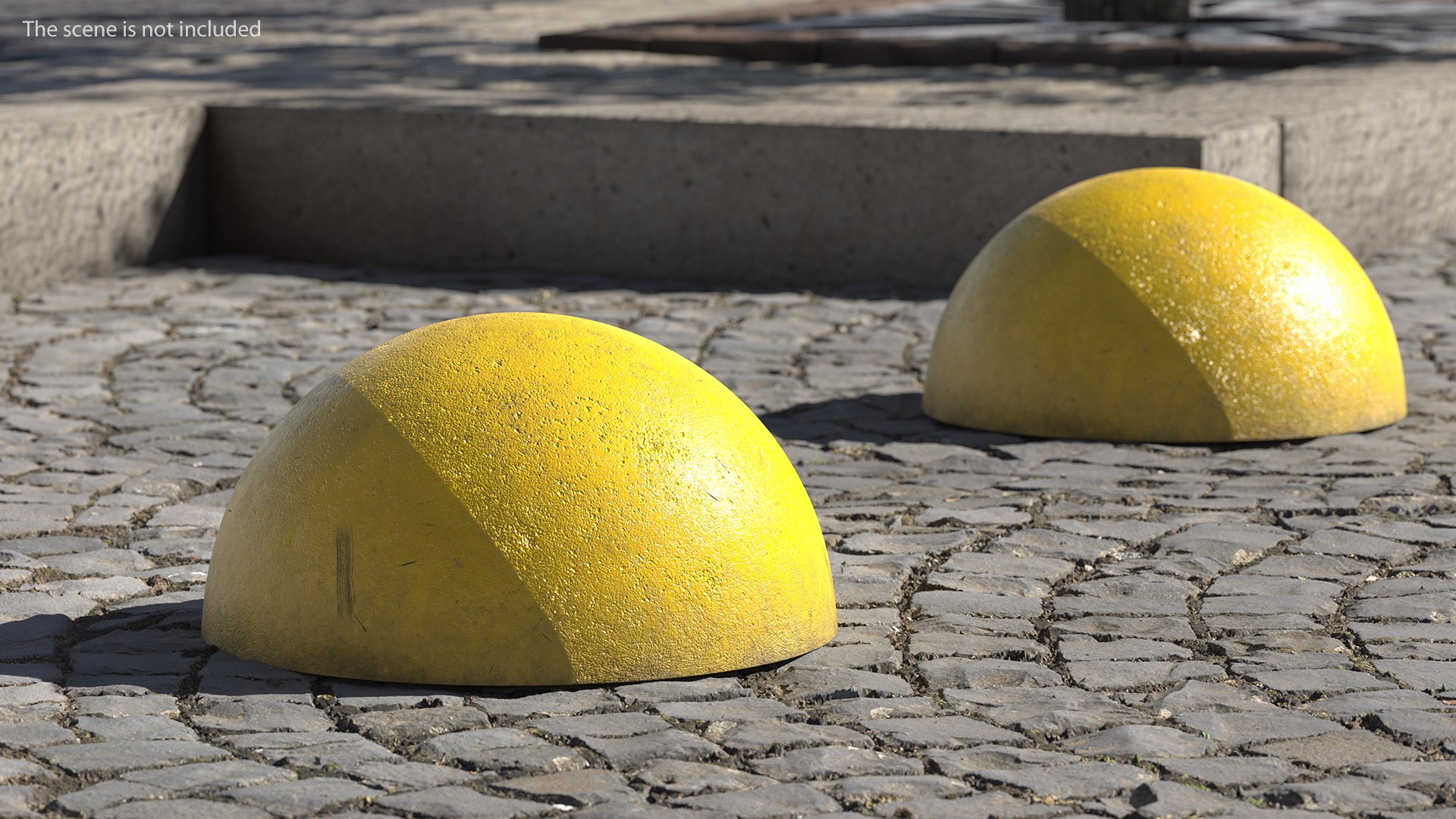 3D Model Car Blocker Yellow Concrete - TurboSquid 1612610