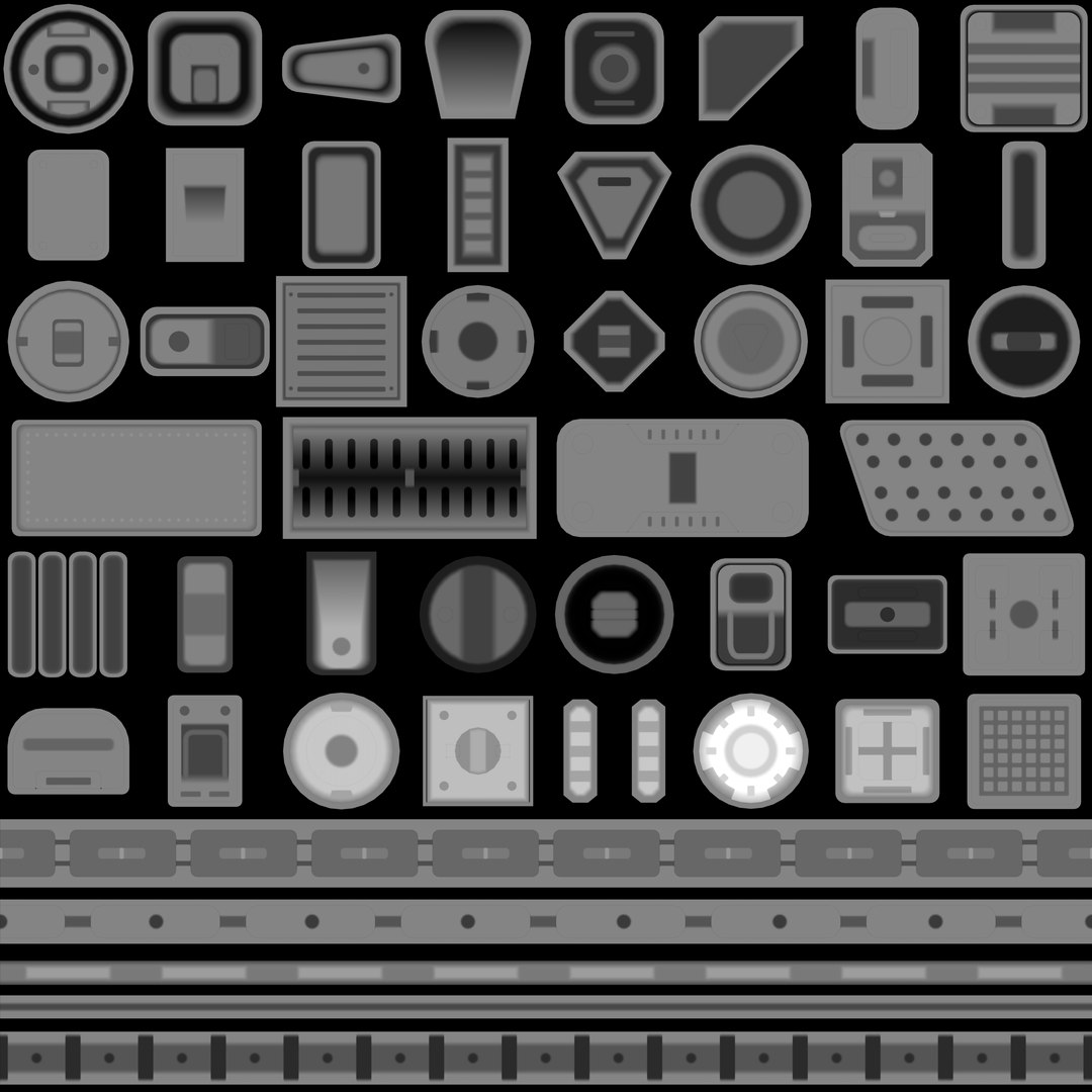 3D Sci-Fi Decals Model - TurboSquid 1935218