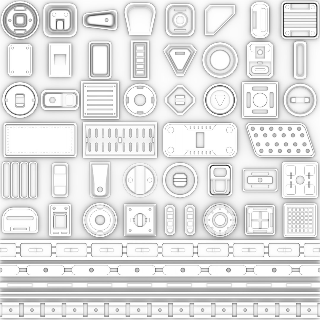 3D Sci-Fi Decals Model - TurboSquid 1935218