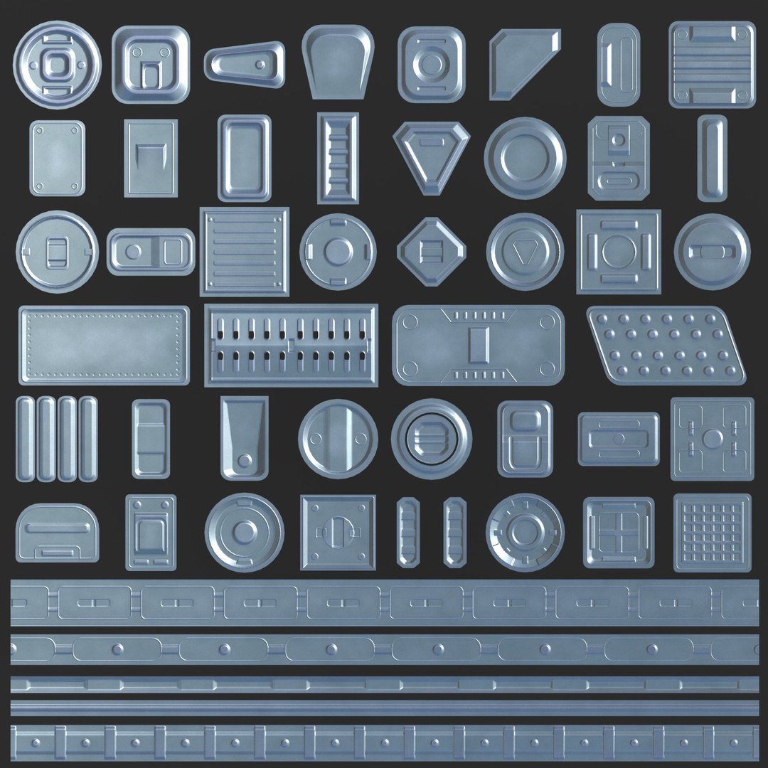 3D Sci-Fi Decals Model - TurboSquid 1935218