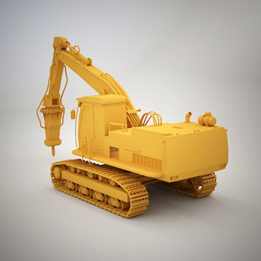 3d model of hammer hydraulic crawler