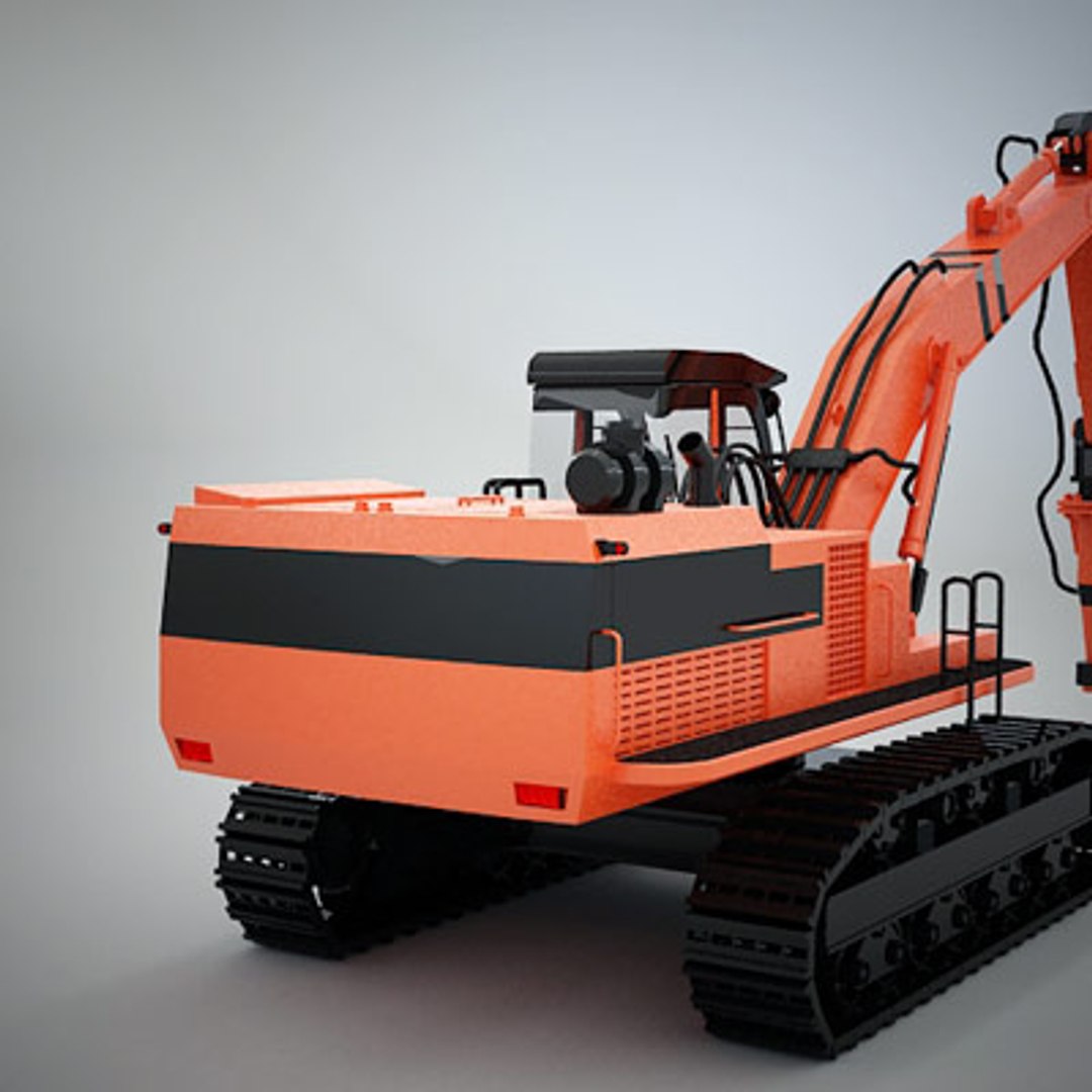 3d model of hammer hydraulic crawler