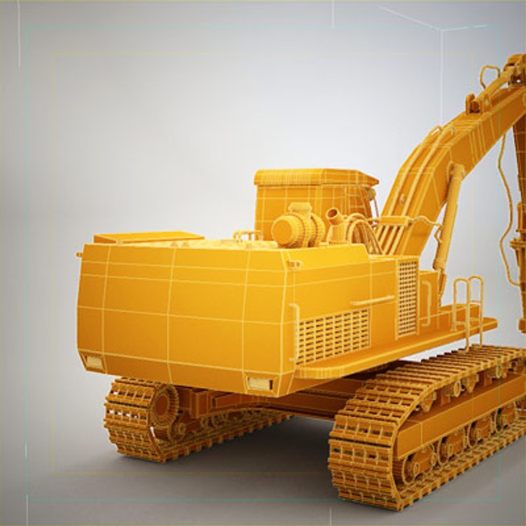 3d model of hammer hydraulic crawler