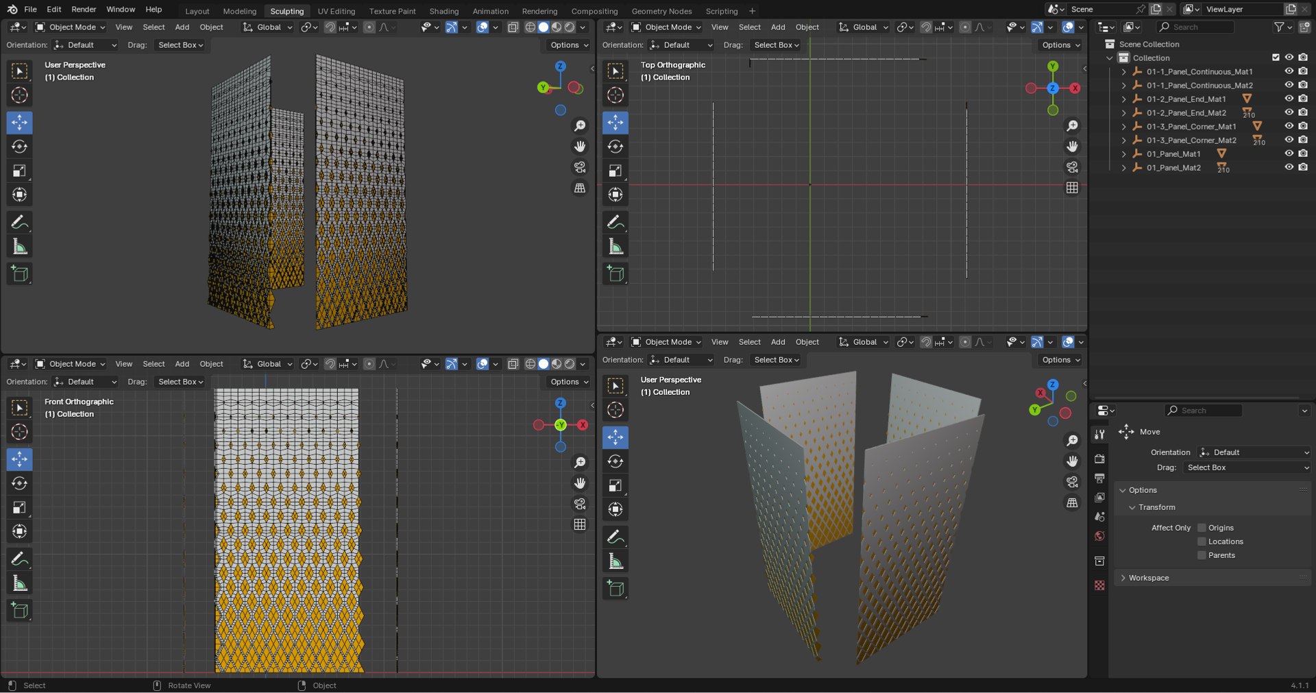 3D Parametric Diamond Pattern Panel - TurboSquid 2286677