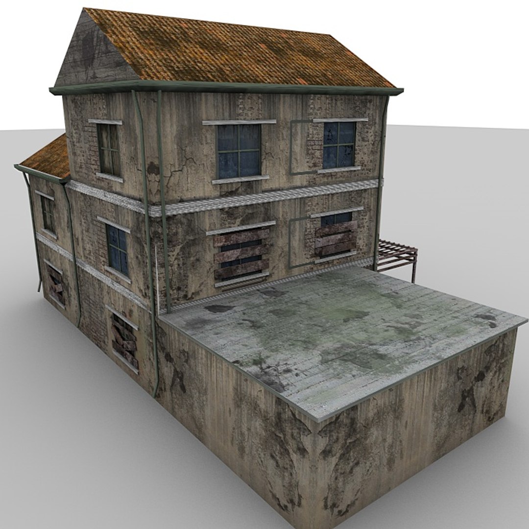 3d weathered house s model