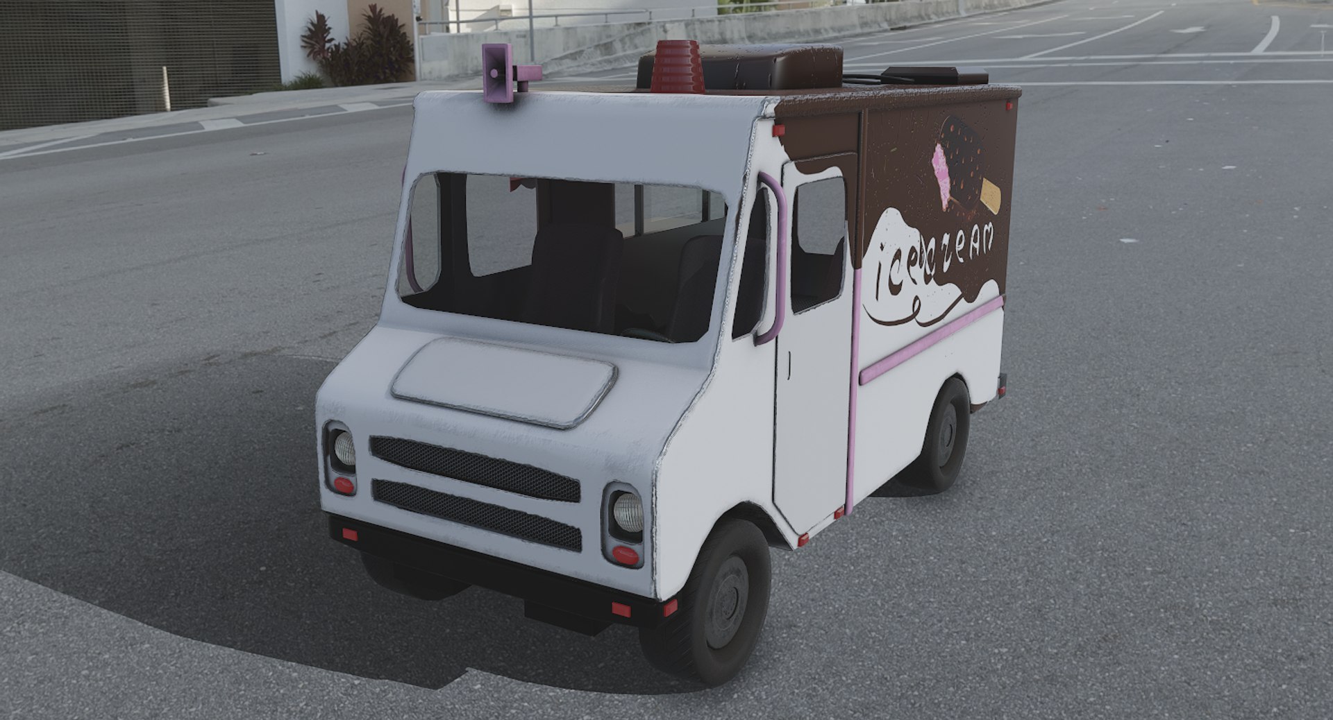 3D Ice Cream Chocolate Truck Model - TurboSquid 1336632