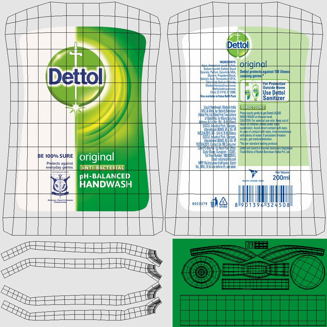 Dettol Hand Wash 3D Model - TurboSquid 1687446