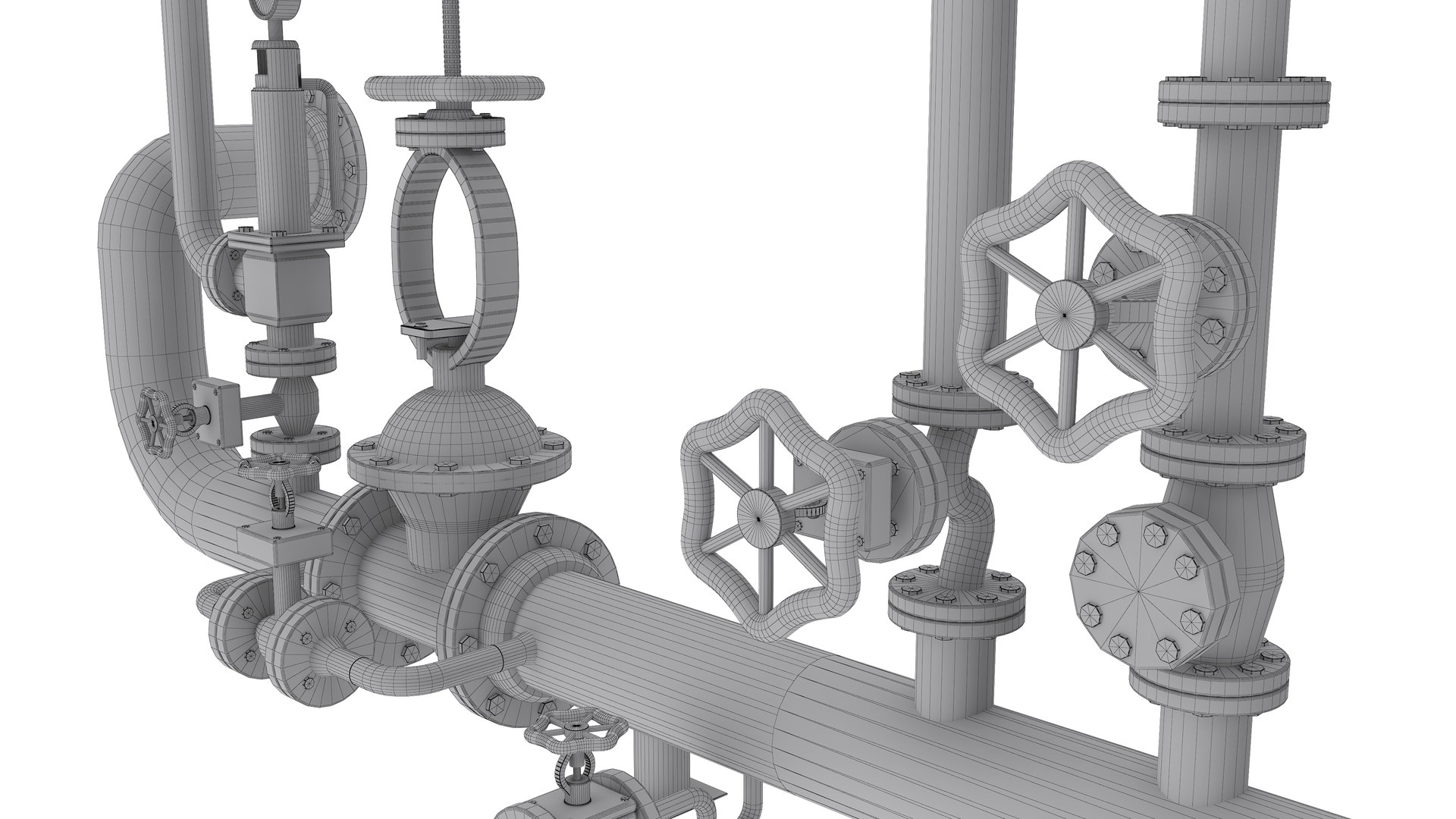 3D Industrial Pipes Model - TurboSquid 2217358