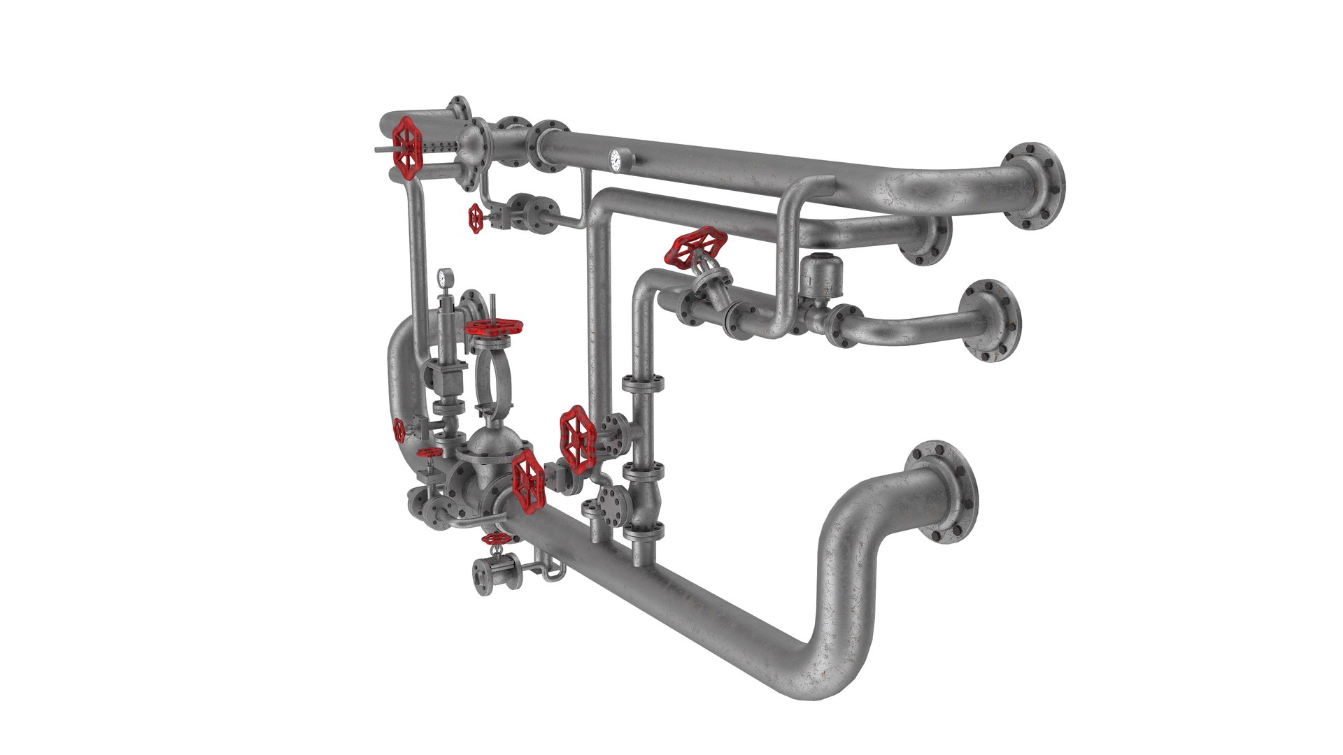 3D Industrial Pipes Model - TurboSquid 2217358