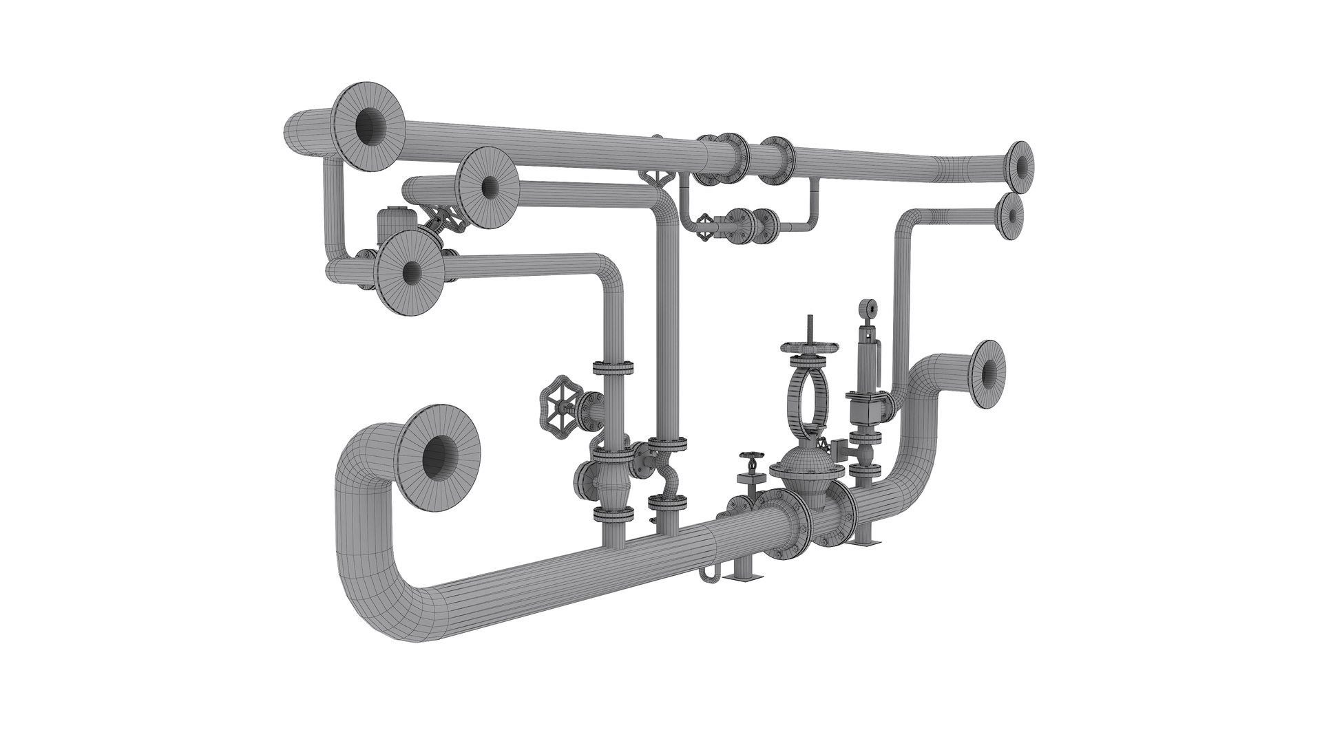 3D Industrial Pipes Model - TurboSquid 2217358