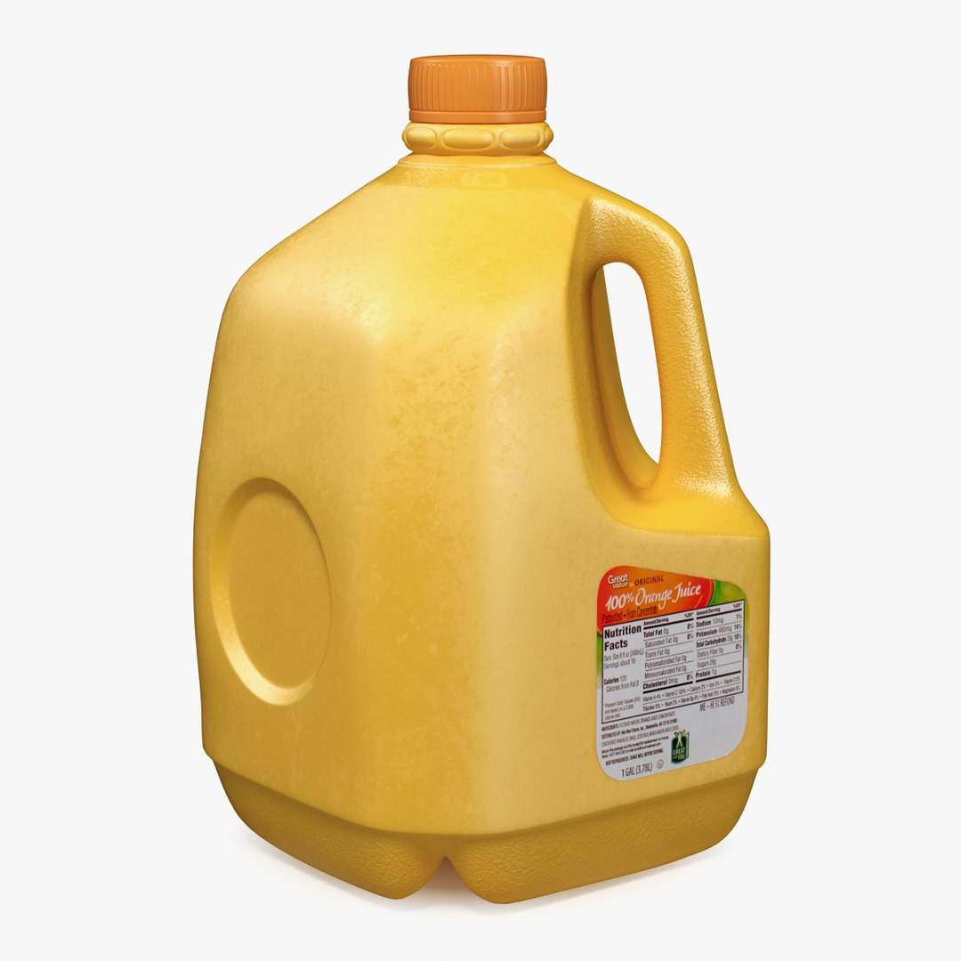 Orange juice gallon bottle model - TurboSquid 1498094
