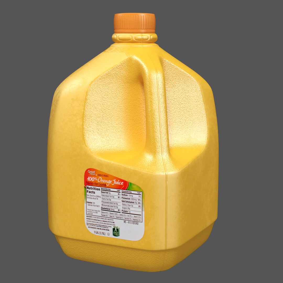 Orange Juice Gallon Bottle Model - TurboSquid 1498094