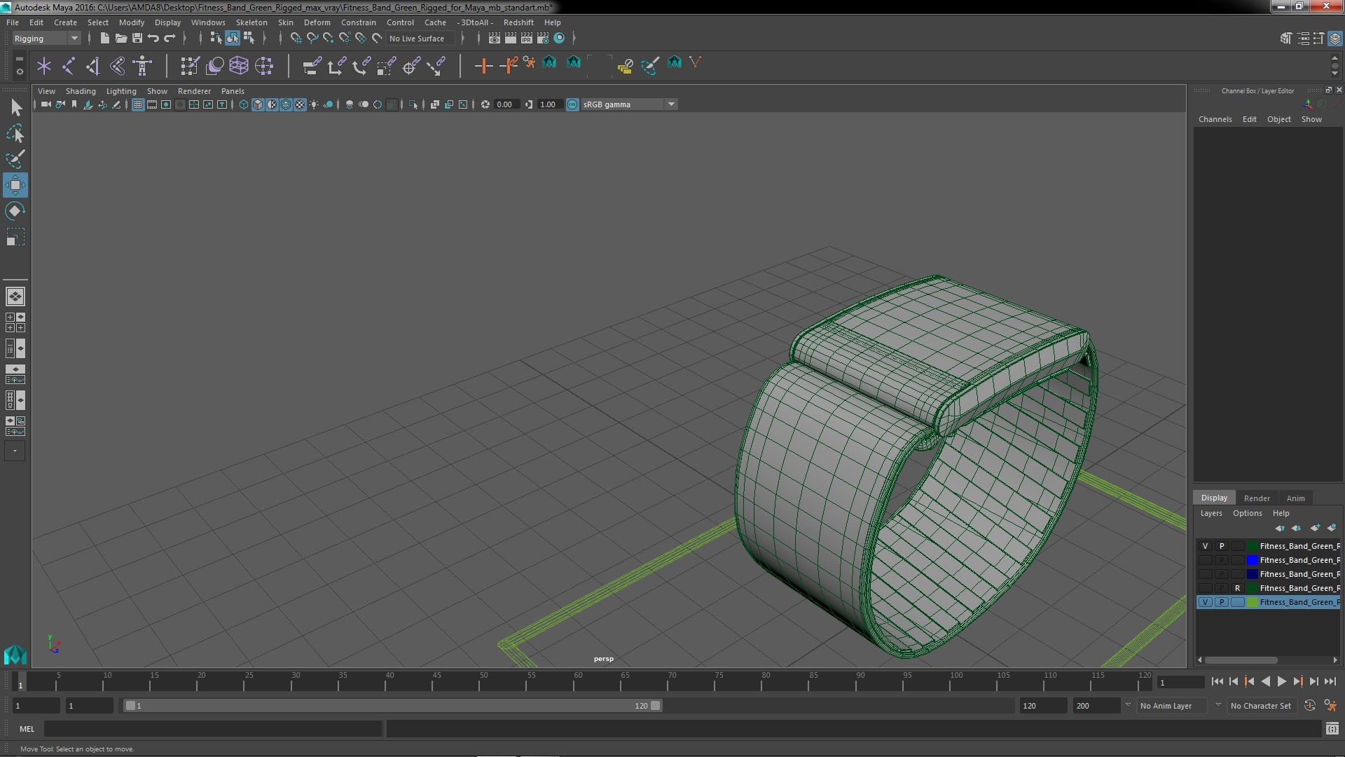 Fitness Band Green Rigged For Maya 3D - TurboSquid 2124918