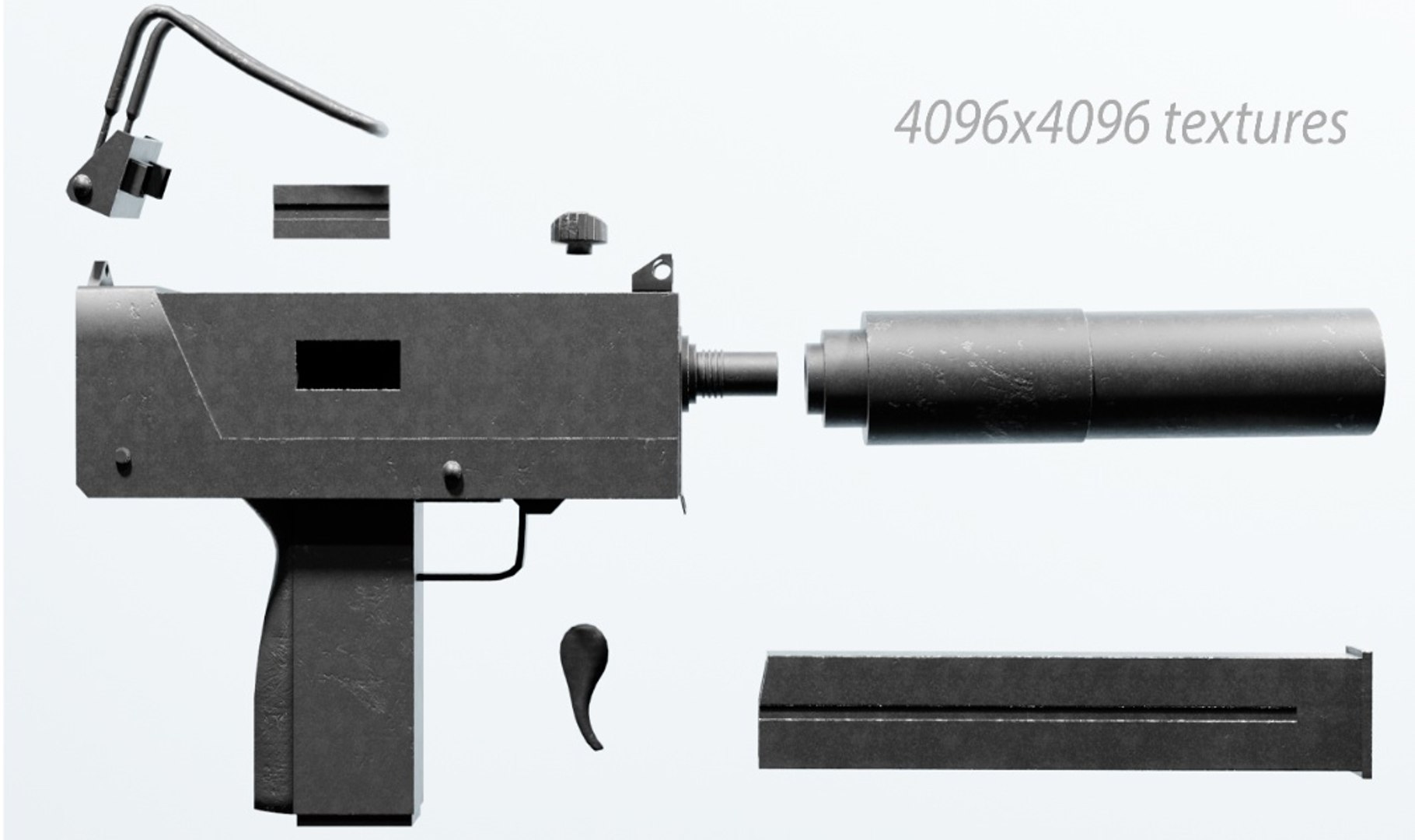 3D Ingram Mac-10 SMG Gun Model - TurboSquid 2359491