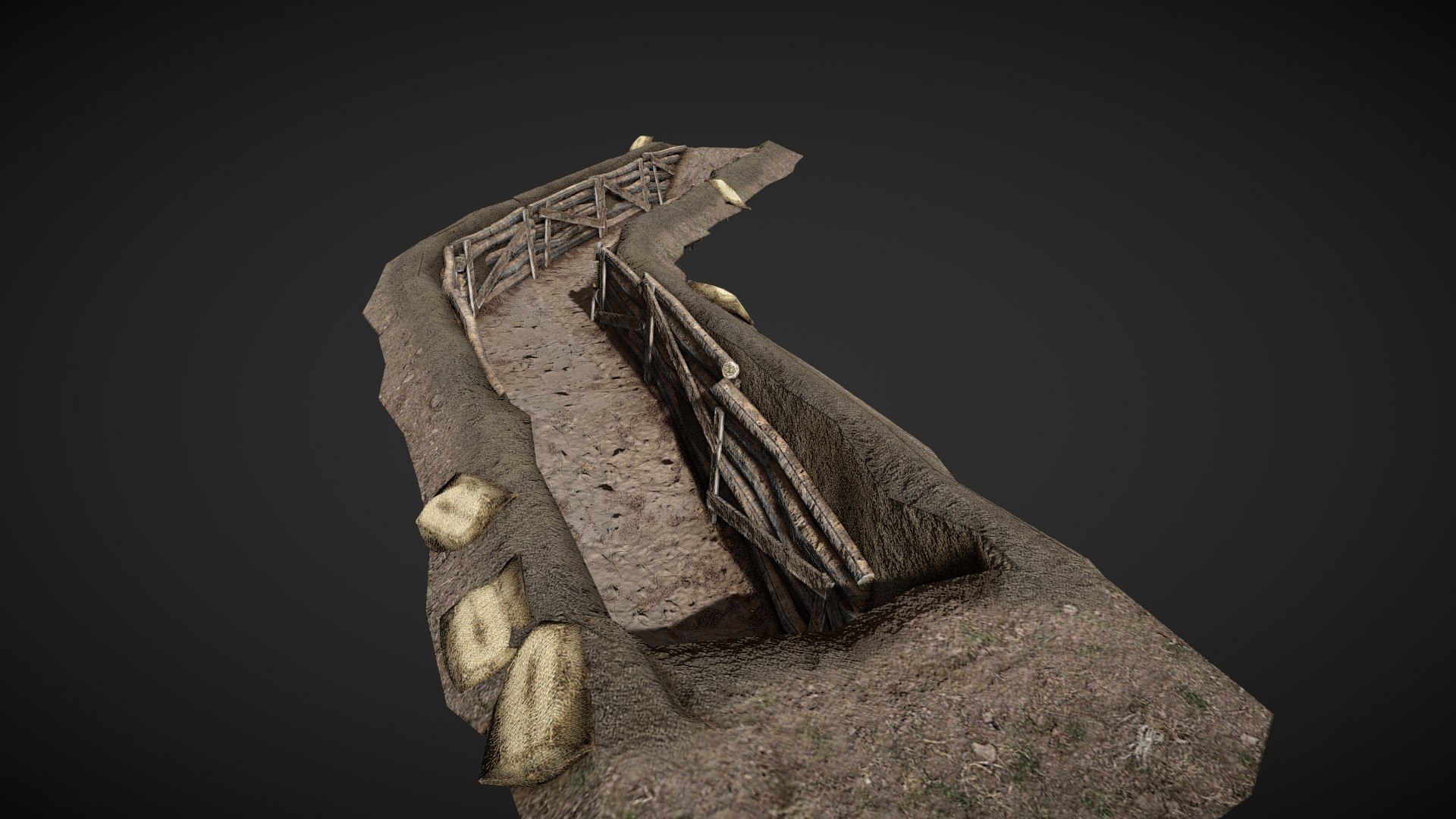 3D Model Trench Wwii - TurboSquid 1388369