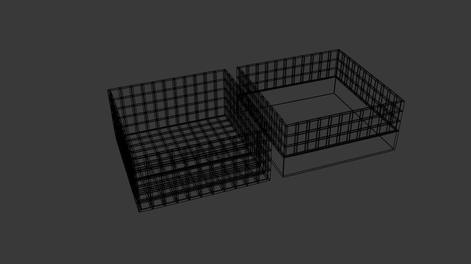 3D Square Wireframe Bin - TurboSquid 1158369