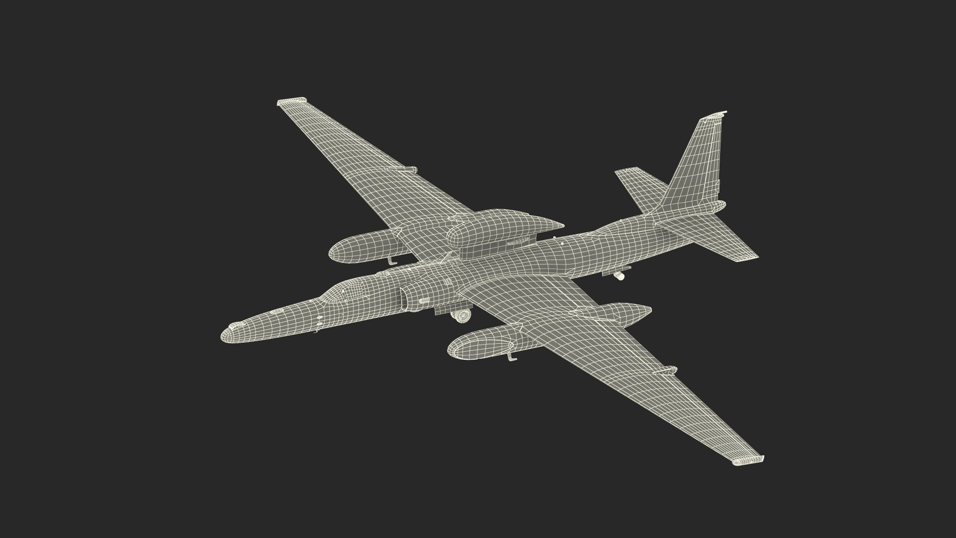 3D Grey Reconnaissance Aircraft Simple Interior Rigged For Cinema 4D ...