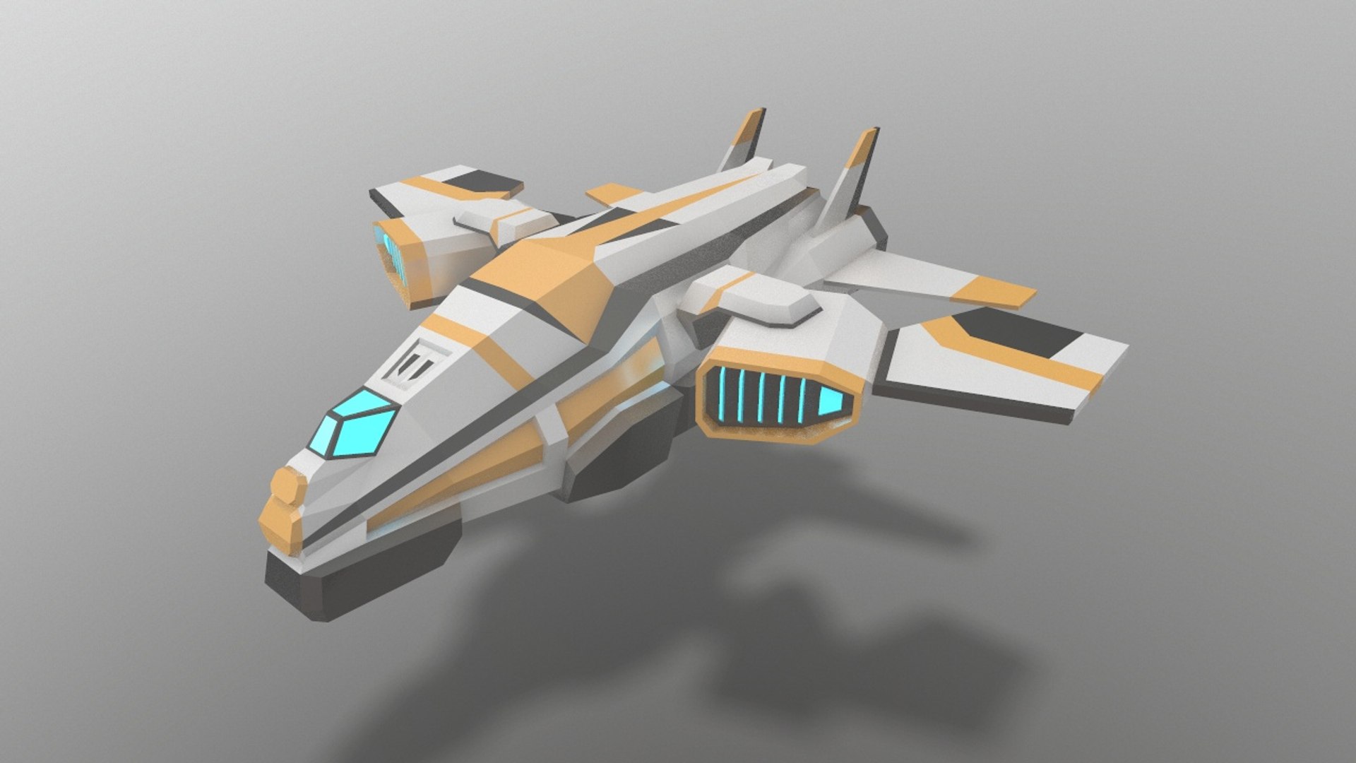 3D Model Low-poly Sci-fi Space Aircraft - TurboSquid 1538261