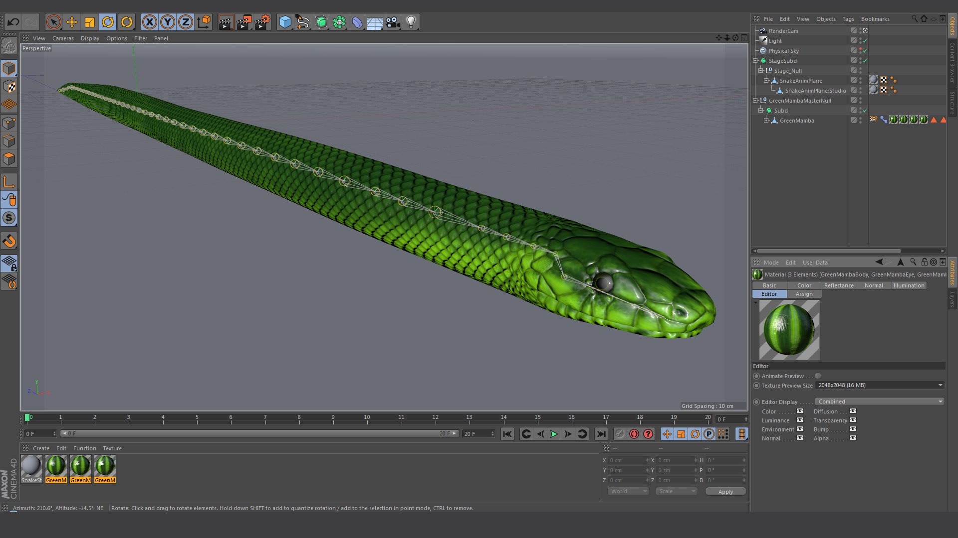 3D green mamba - TurboSquid 1264186