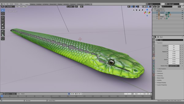 3D green mamba - TurboSquid 1264186